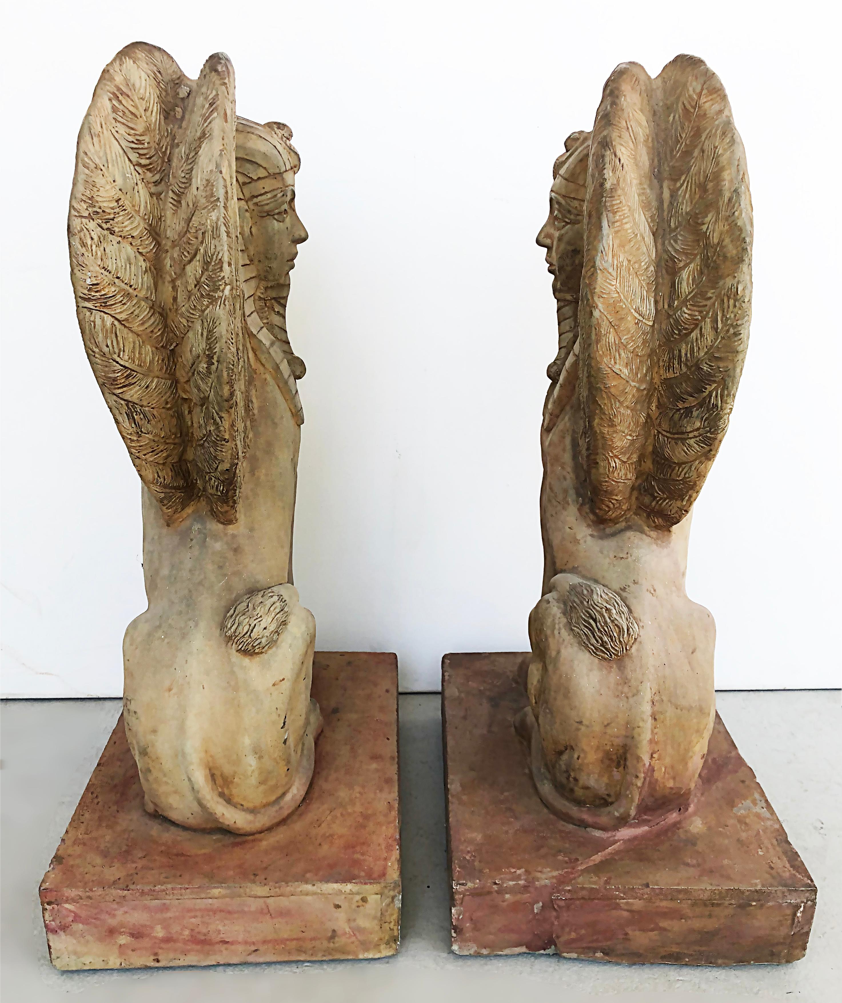 Egyptian Revival Winged Sphinx Garden Sculptures/Ornaments, a Pair For ...