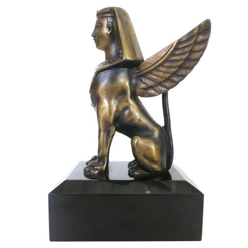 Egyptian Style Bronze Sphinx Griffin Sculptures For Sale at 1stDibs