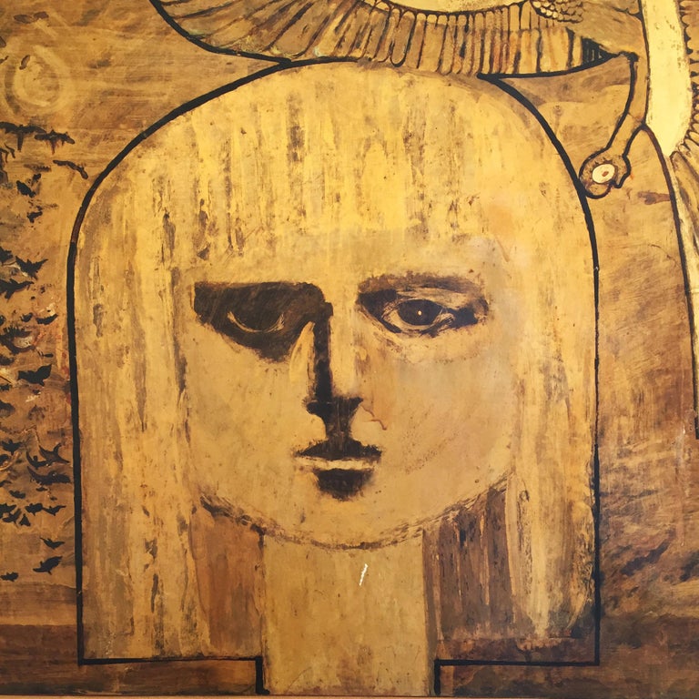 Egyptian Style Vintage Painting by Alan Healey 1980s Vintage Framed Art ...