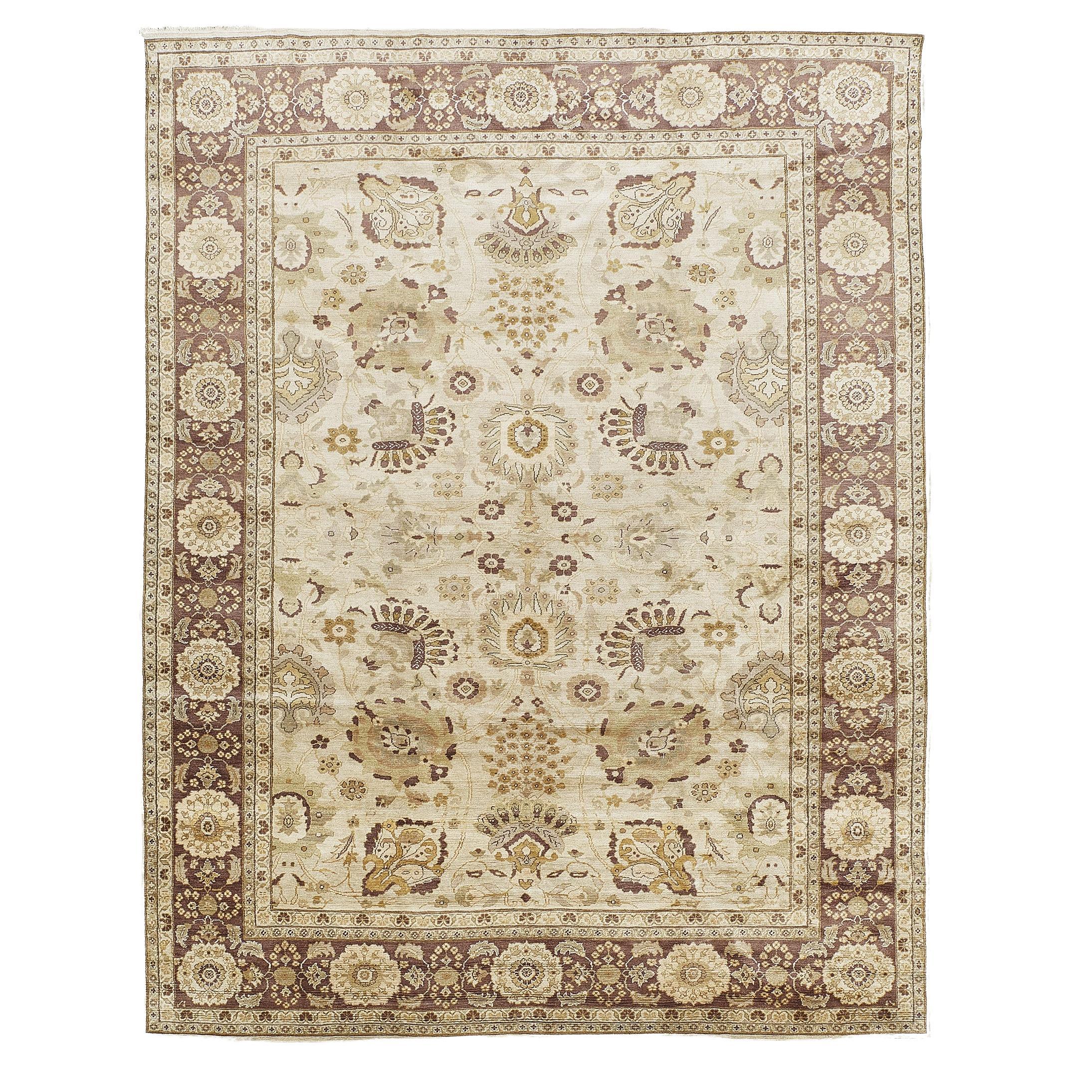 Navy Blue Gold Ivory Egyptian Rug Persian Sultanabad Design For Sale at ...