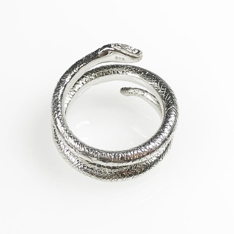 Egyptian Wadjet Elder Coiled Snake Ring in Sterling Silver For Sale at ...