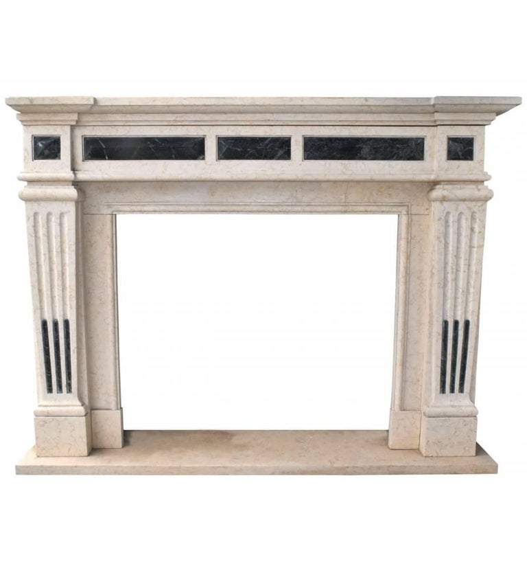 Egyptian Yellow Marble Neoclassical Fireplace Mantel with Serpentine ...
