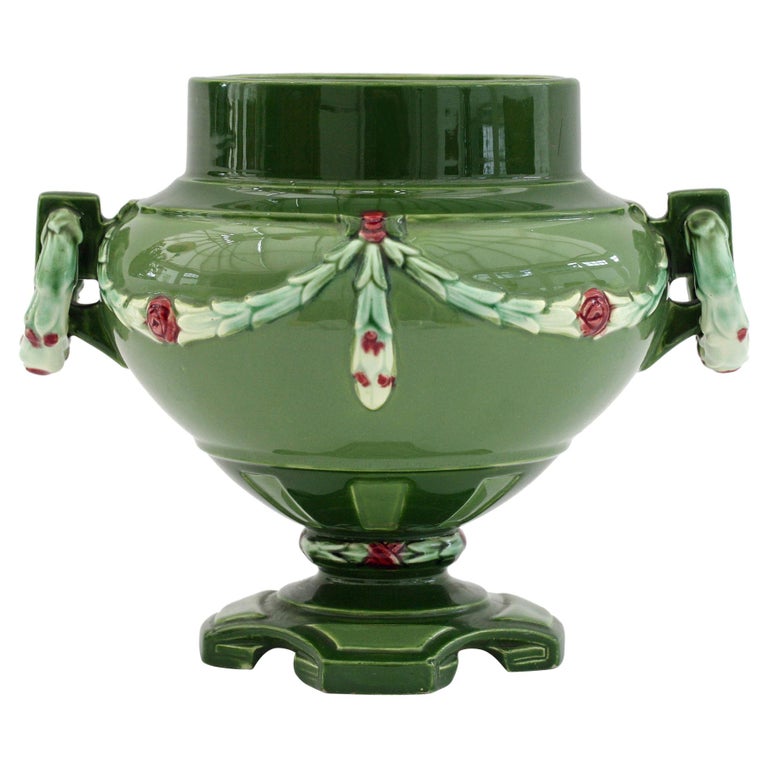 Eichwald Secessionist Majolica Art Pottery Urn Shaped Vase, 1910 at ...
