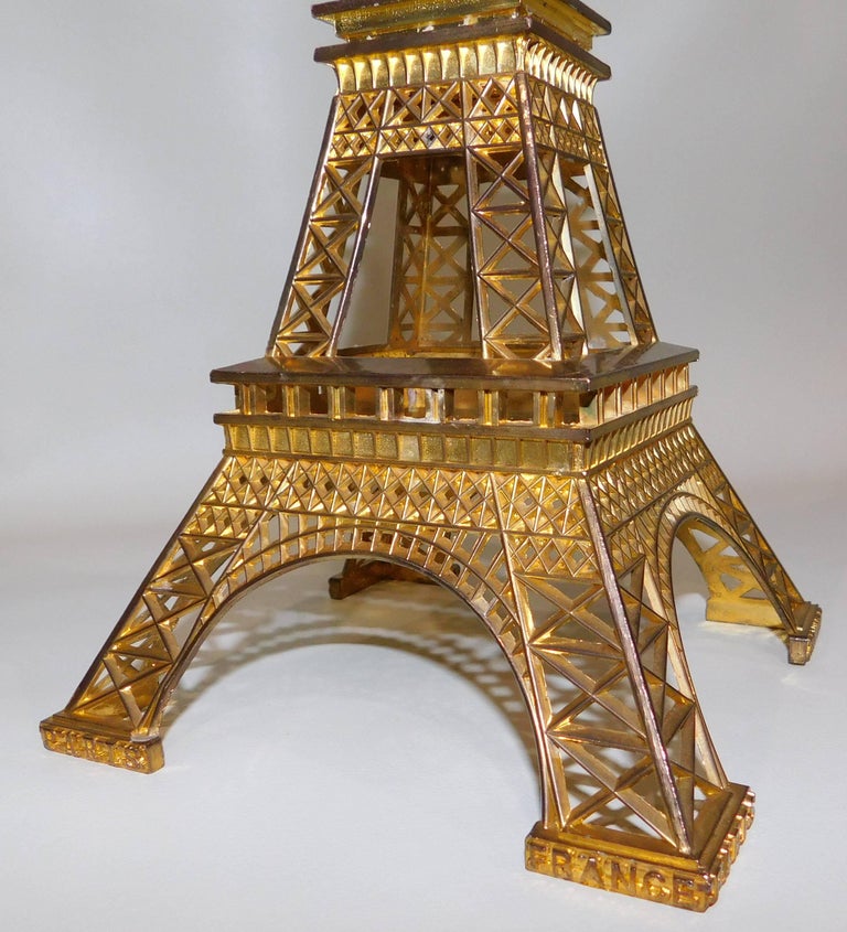 Eiffel Tower Paris France Gilt Metal Display Model Souvenir at 1stDibs