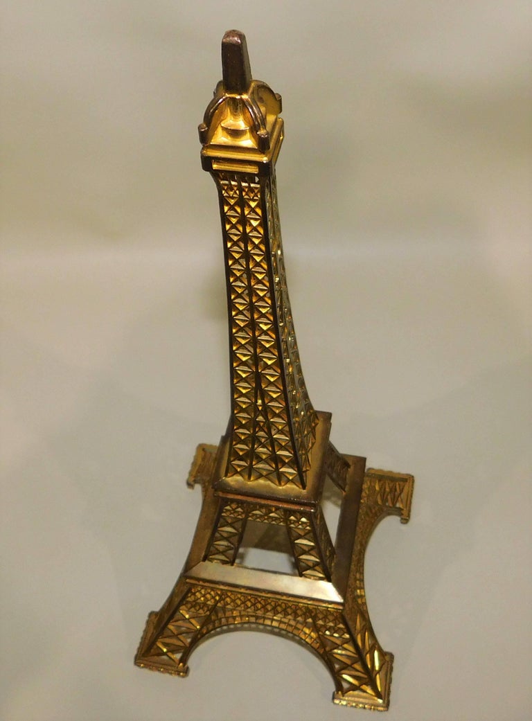 Eiffel Tower Paris France Gilt Metal Display Model Souvenir at 1stDibs