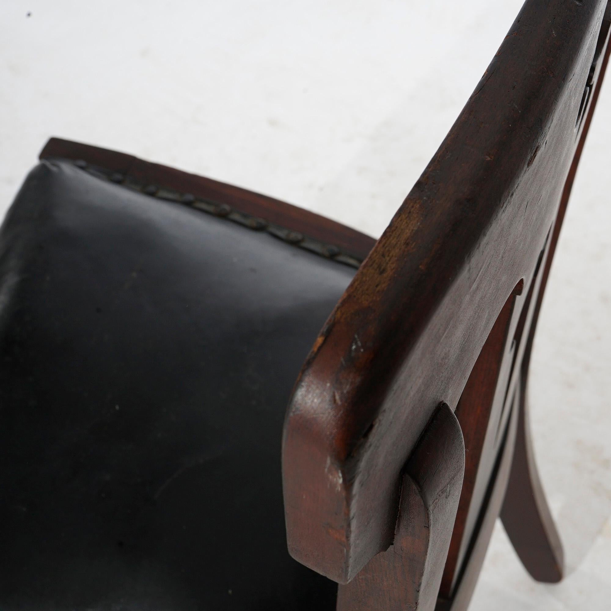 Eight Antique Arts and Crafts Limbert Style Mission Oak Celtic Cutout ...