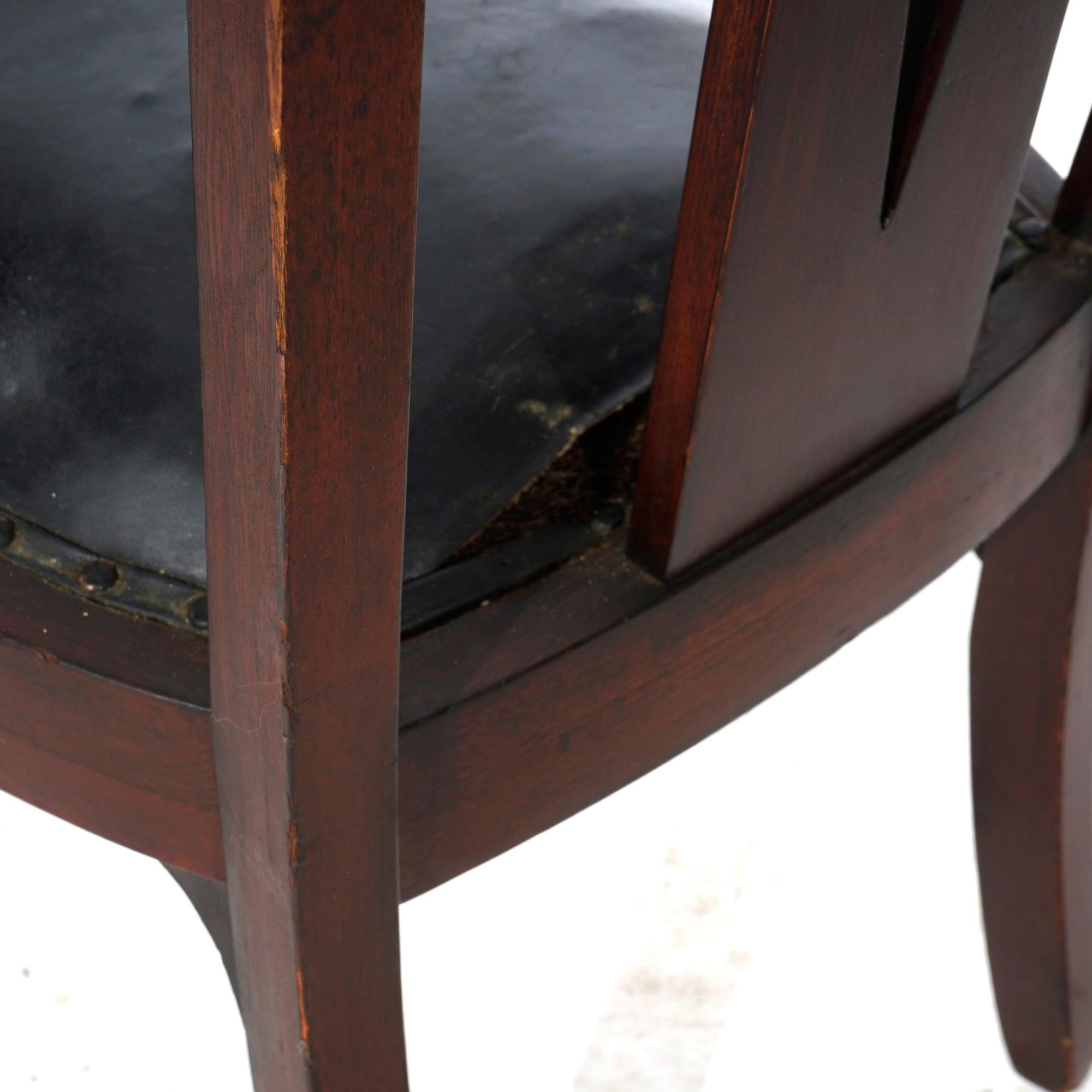 Eight Antique Arts and Crafts Limbert Style Mission Oak Celtic Cutout ...