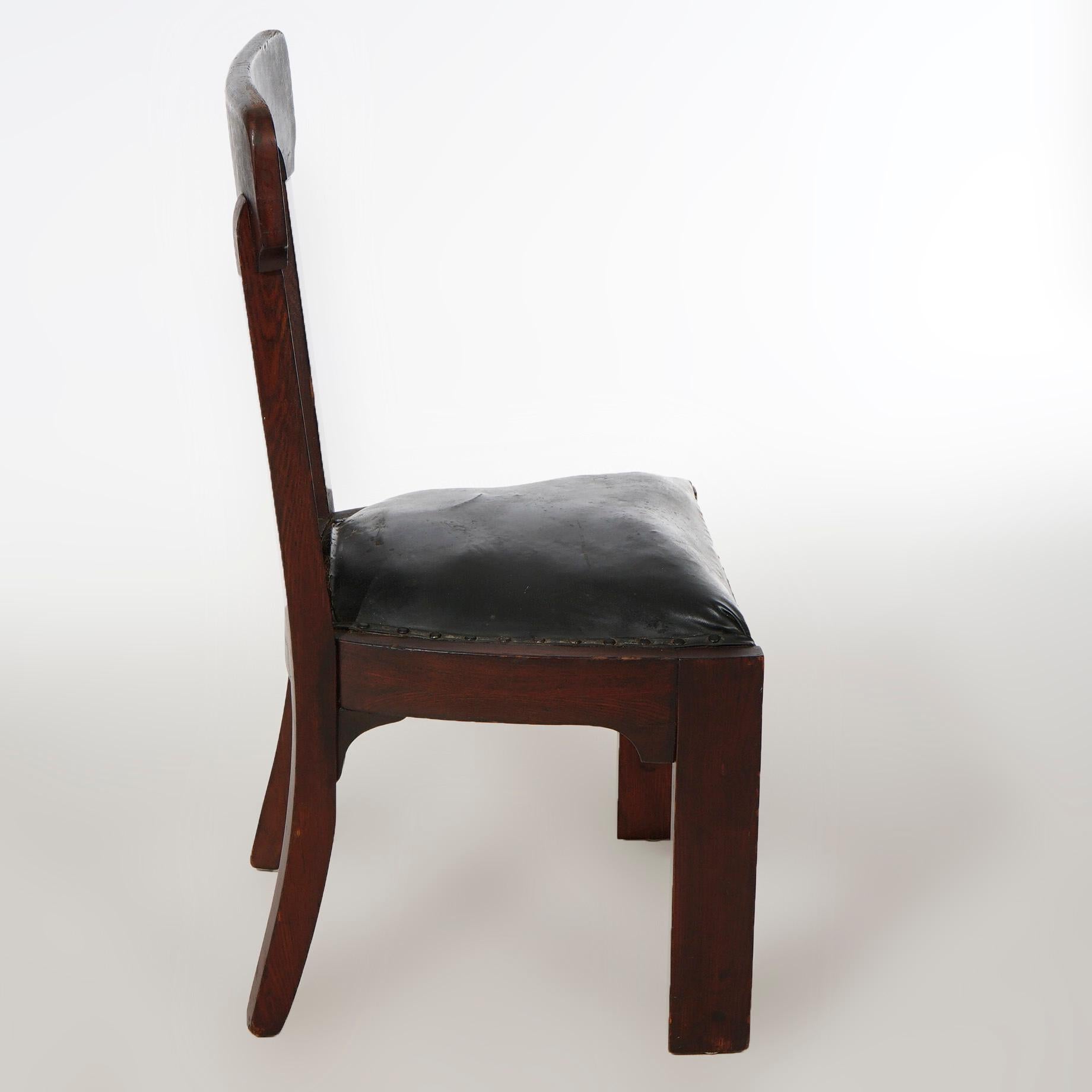 Eight Antique Arts and Crafts Limbert Style Mission Oak Celtic Cutout ...