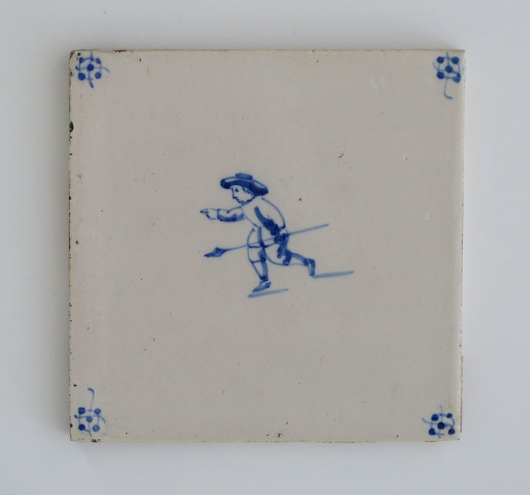 EIGHT Delft Blue and White Tiles All Hand Painted, Dutch 19th Century ...