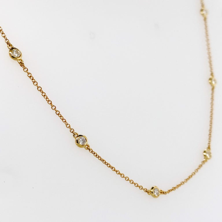Eight Diamonds Necklace Diamonds by the Yard Necklace in 14K Yellow ...