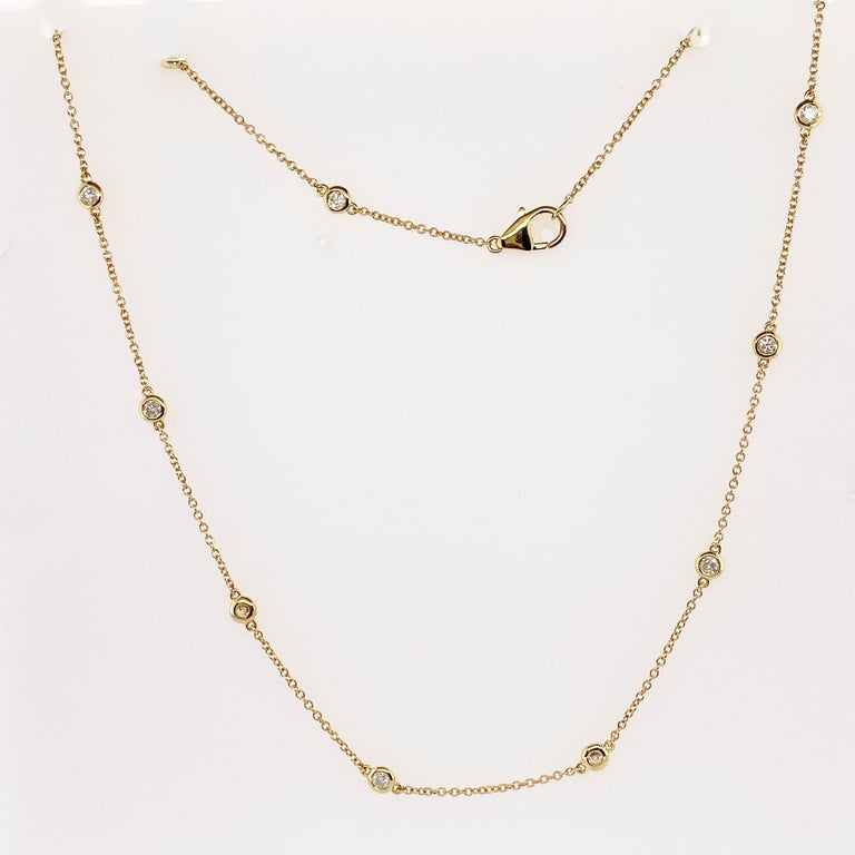 Eight Diamonds Necklace Diamonds by the Yard Necklace in 14K Yellow ...