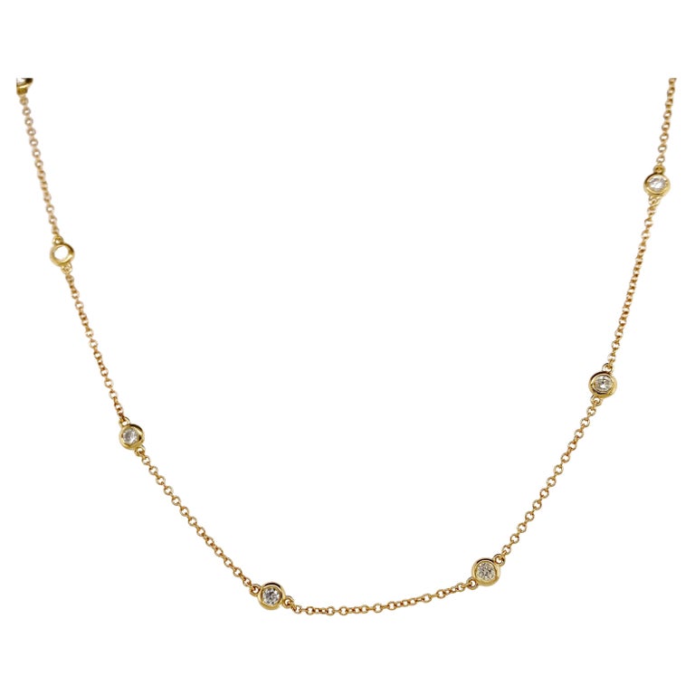 Eight Diamonds Necklace Diamonds by the Yard Necklace in 14K Yellow ...