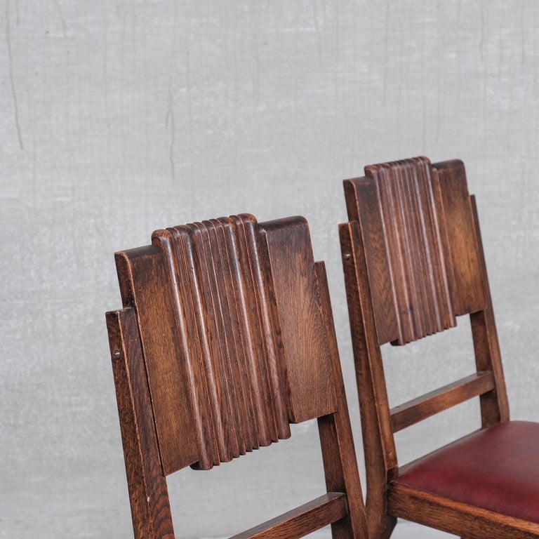 Eight Oak French Deco Dining Chairs in manner of Dudouyt For Sale at ...