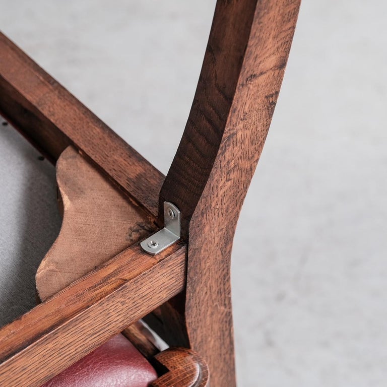 Eight Oak French Deco Dining Chairs in manner of Dudouyt For Sale at ...