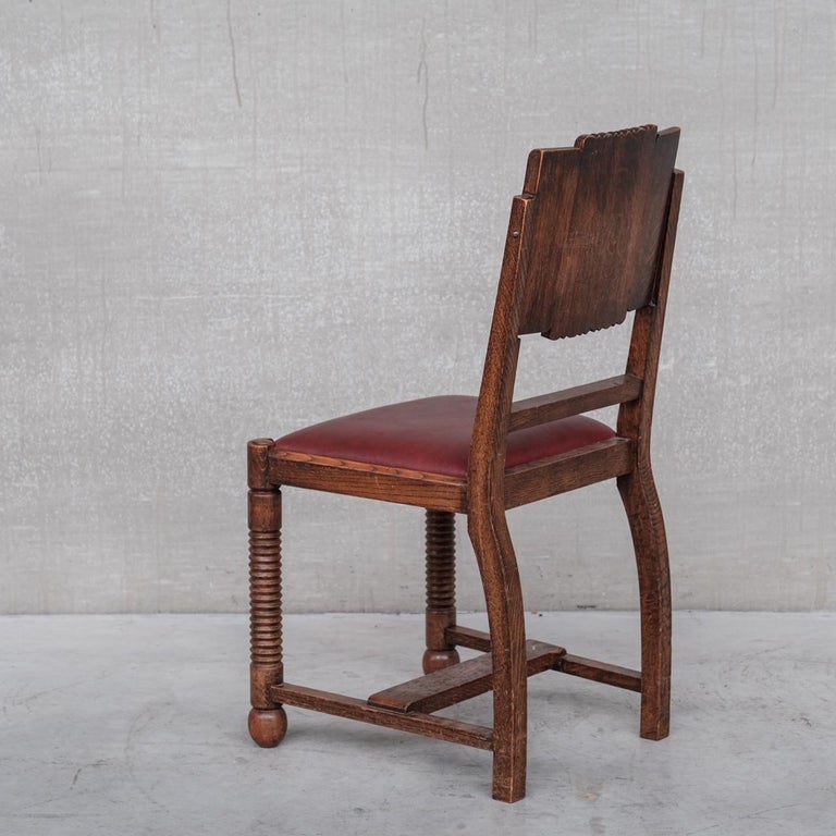 Eight Oak French Deco Dining Chairs in manner of Dudouyt For Sale at ...