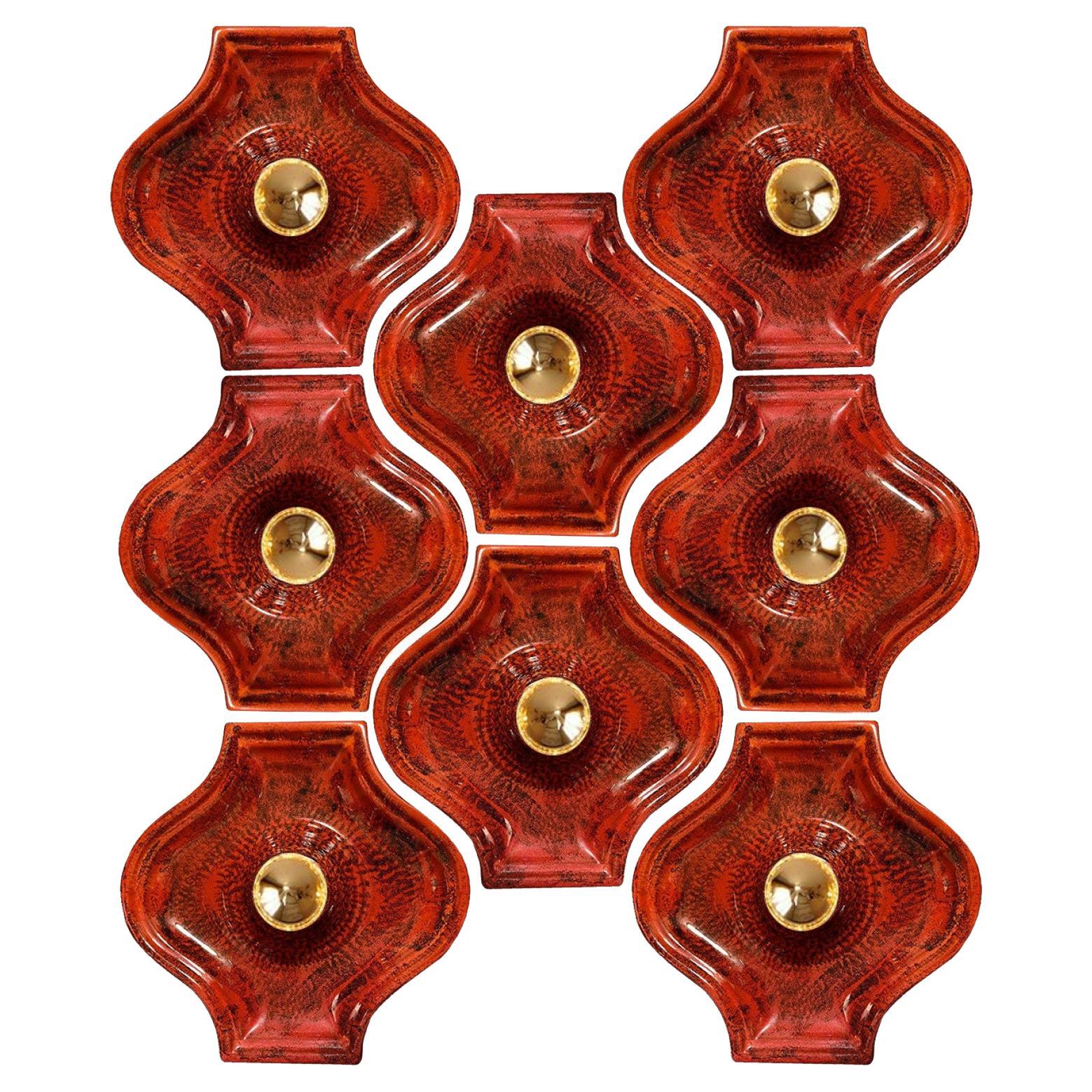 Red Ceramic Wall Lights by Hustadt Keramik, Germany, 1970 For Sale at ...