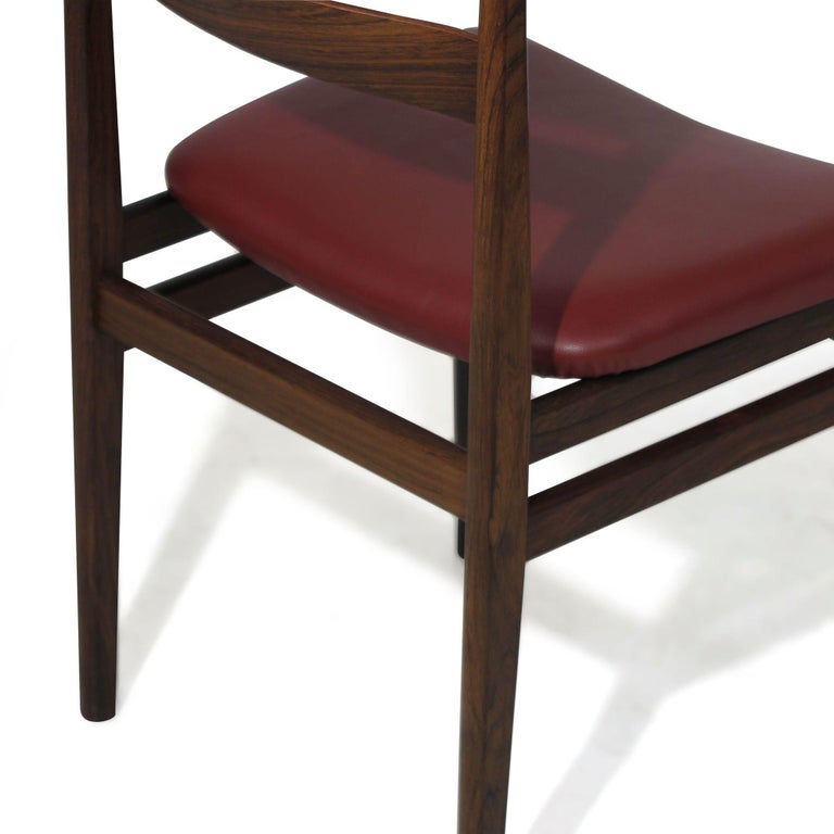 Eight Solid Rosewood Danish Dining Chairs For Sale at 1stDibs
