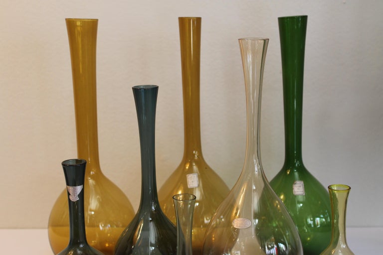 Eight Swedish Glass Vases Designed by Arthur Percy For Sale at 1stDibs ...