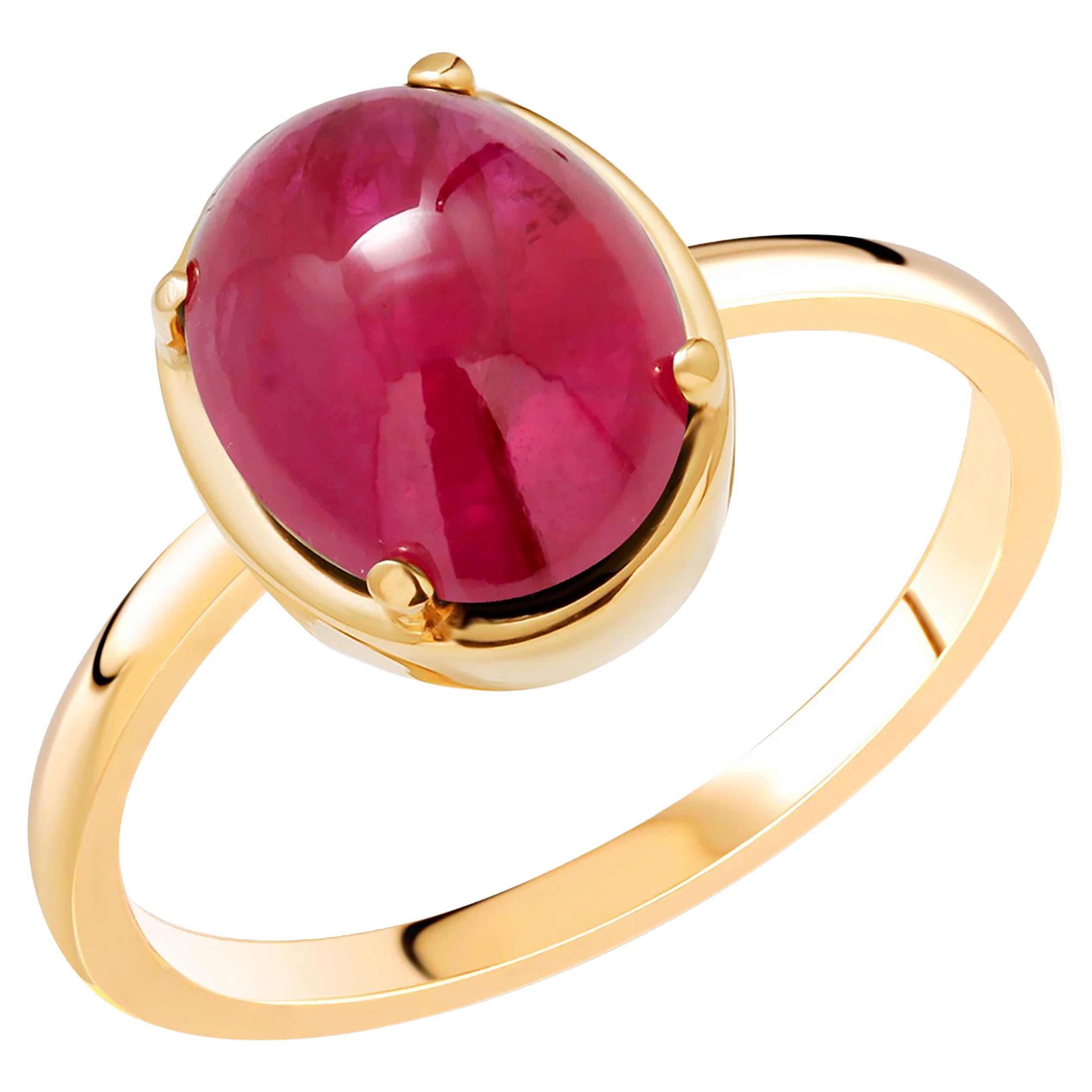 Cabochon Ruby Gold Ring 1910 circa at 1stDibs