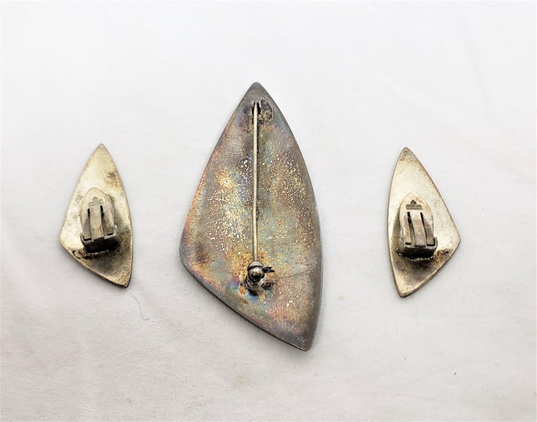 Eigil Jensen Designed for Anton Michelsen Sterling and Enamel Brooch ...