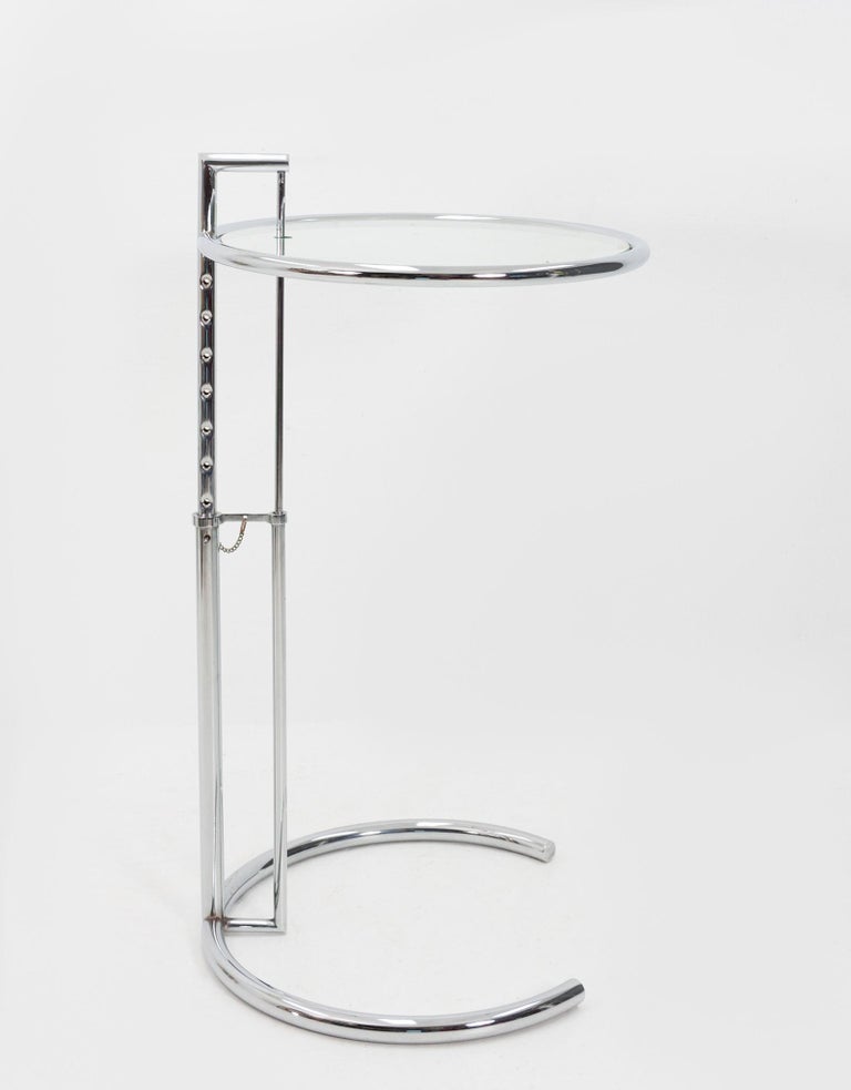 Eileen Gray Adjustable Chrome Coffee Table E 1027 at 1stDibs