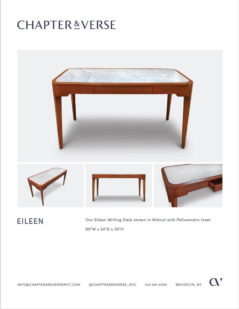 Eileen Writing Desk in Walnut with Palissandro Stone Inset by Chapter ...
