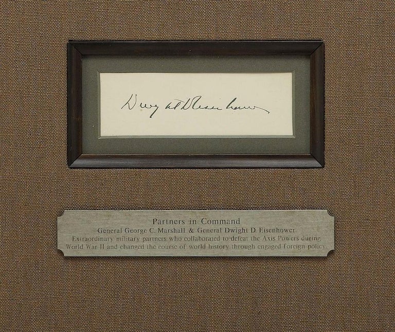 Eisenhower and Marshall Authentic Signature Collage at 1stDibs