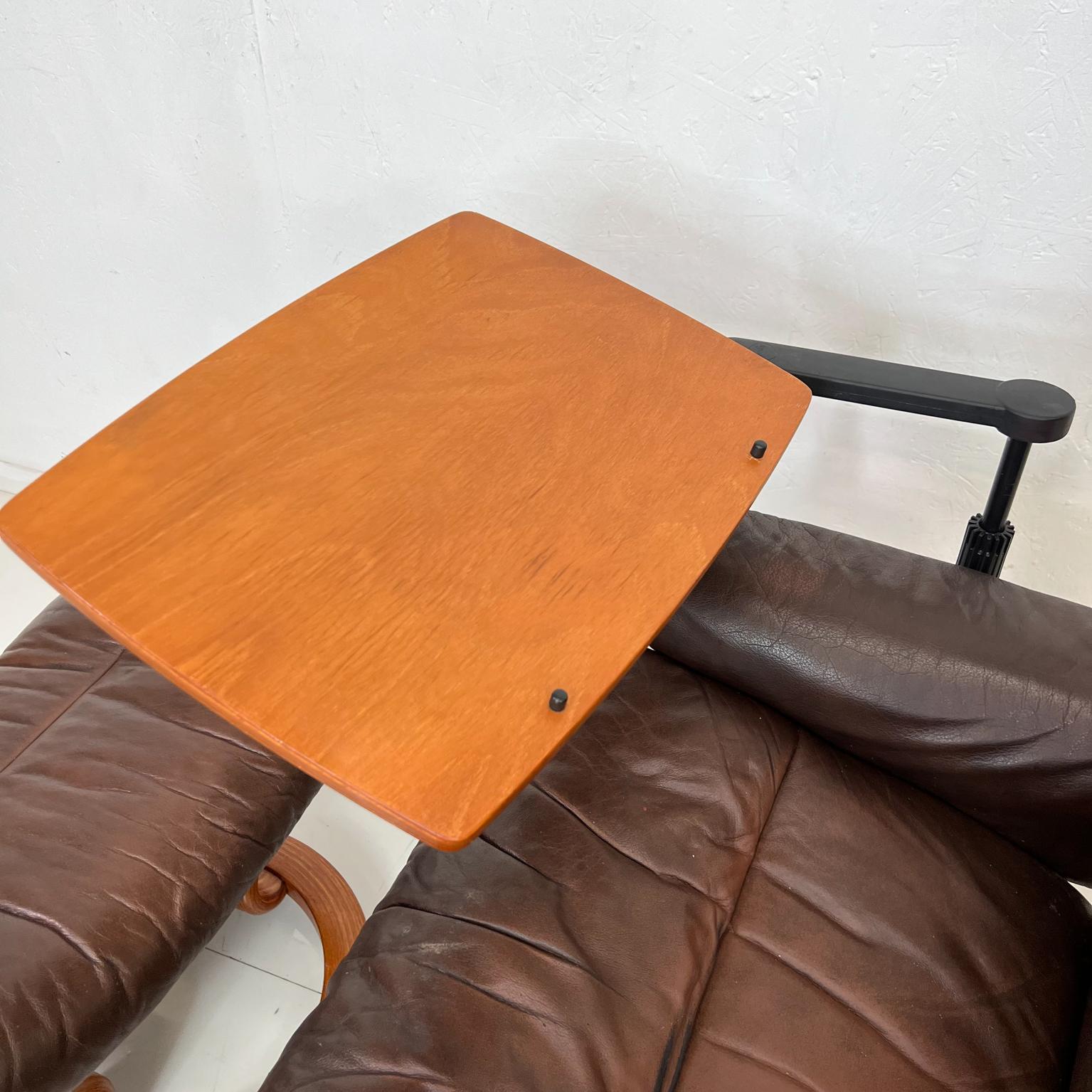 Stressless Ekornes Brown Leather Recliner and Ottoman Swing Computer ...