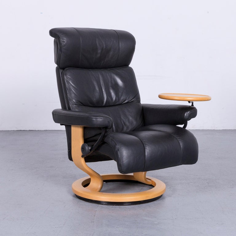 Ekornes Stressless Designer Armchair and Footstool Black Leather ...