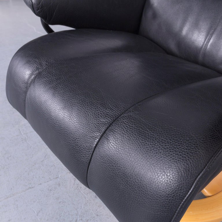 Ekornes Stressless Designer Armchair and Footstool Black Leather ...