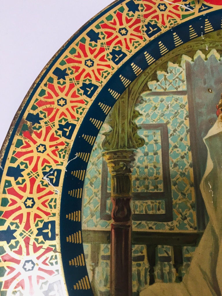 El Cafeto Metal Hanging Advertising Plate with a Moorish Prince at 1stDibs