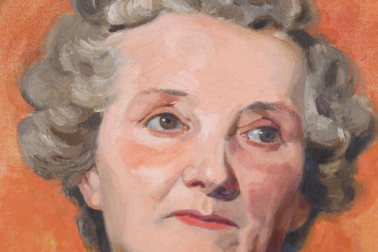 E.L. Edwards - E.L. Edwards - Mid 20th Century Oil, Lady In Orange And ...
