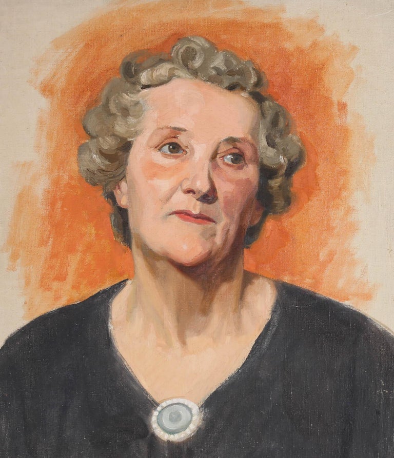 E.L. Edwards - E.L. Edwards - Mid 20th Century Oil, Lady In Orange And ...