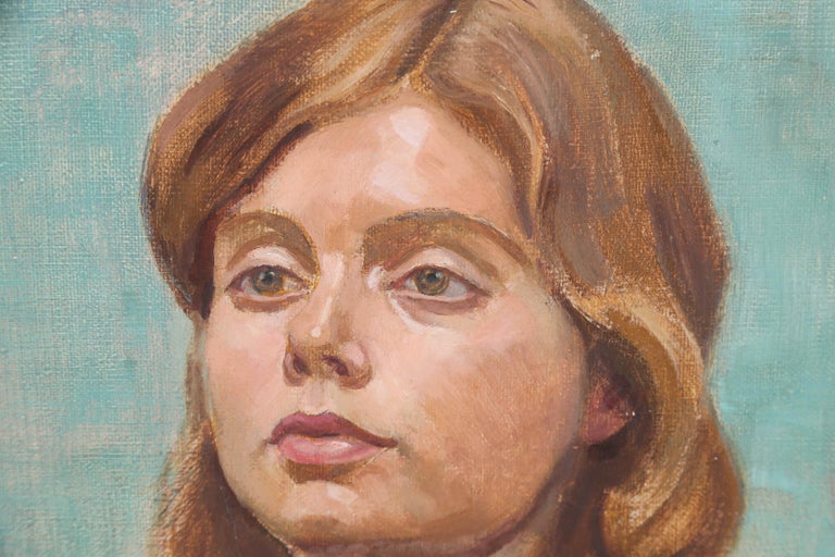 E.L. Edwards - E.L. Edwards - Mid 20th Century Oil, Lady In Stripes For ...