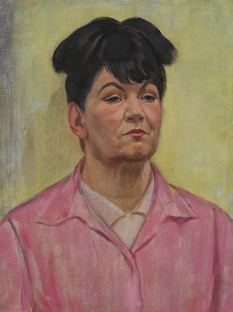 E.L. Edwards - E.L. Edwards - Mid 20th Century Oil, Pouting In Pink For ...