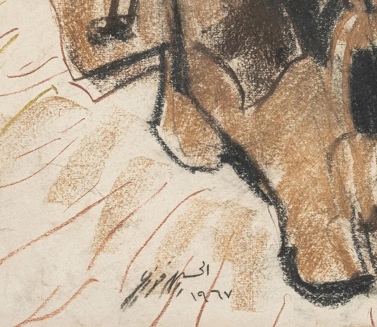 El Hussein Fawzi - "Abode II" Drawing 12" x 20" inch by El Hussein ...