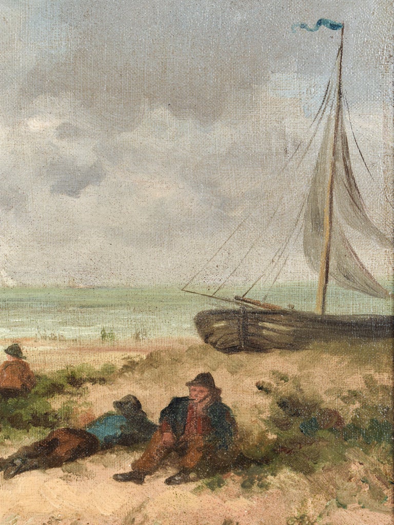 E.L. Verveer - Dutch Dune landscape with fisherman - Elchanon Verveer ...