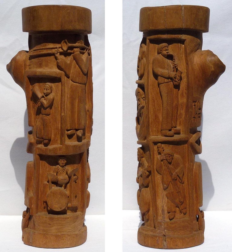 Elaborate Carving of a Jazz Band Musicians in Deep Relief All the Way ...