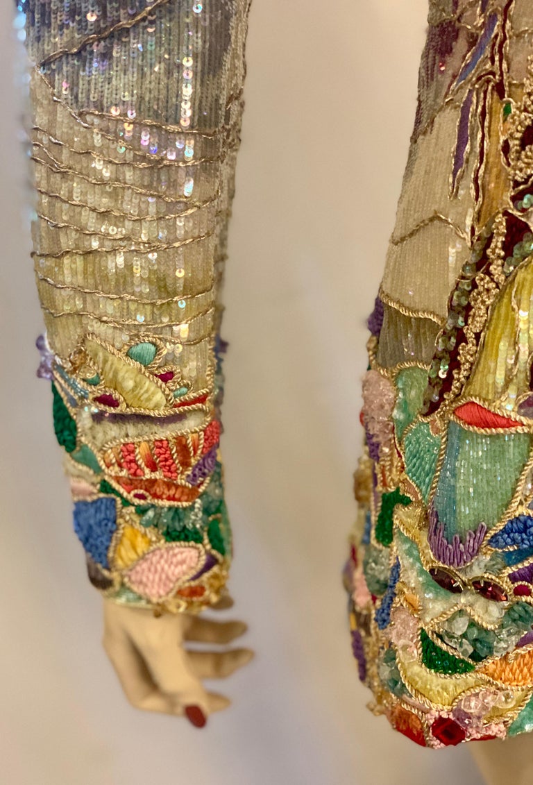 Very Elaborate Custom Couture Jeweled and Sequined Evening Jacket at ...