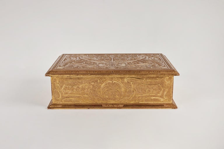 Carved Gilt Wood Box For Sale at 1stDibs