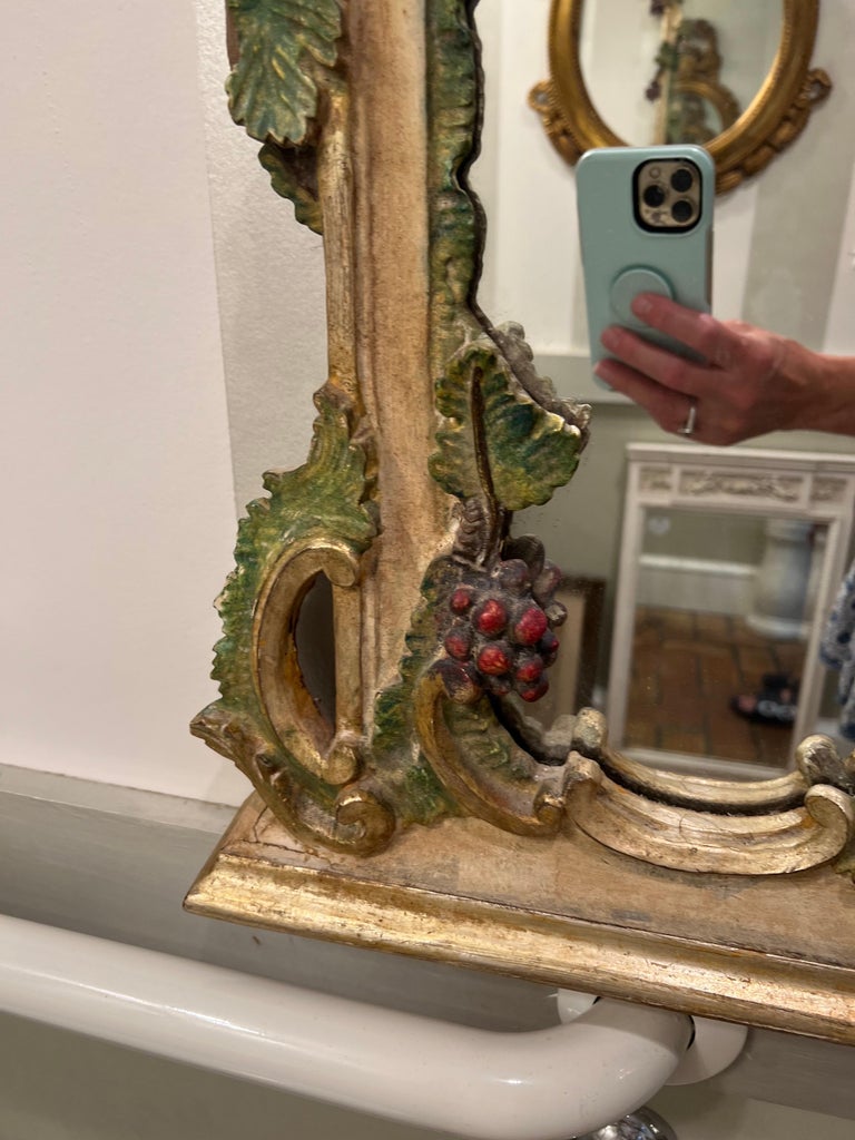 Elaborately Hand Carved French Grape Vine Mirror For Sale at 1stDibs