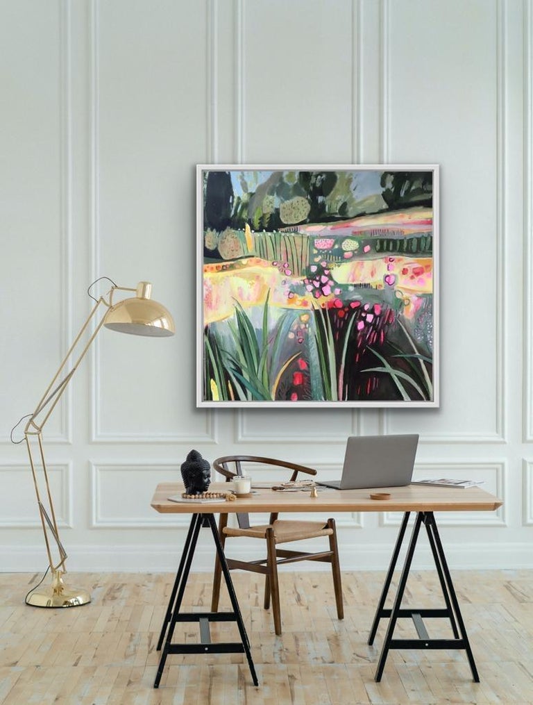 Elaine Kazimierczuk - Red Hot Borders II, Bright Landscape Painting ...