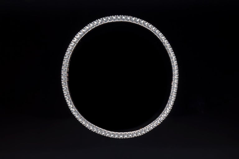 Elastic Bracelet With 2 85 Ct Of Diamonds 18 Kt White Gold Bracelet