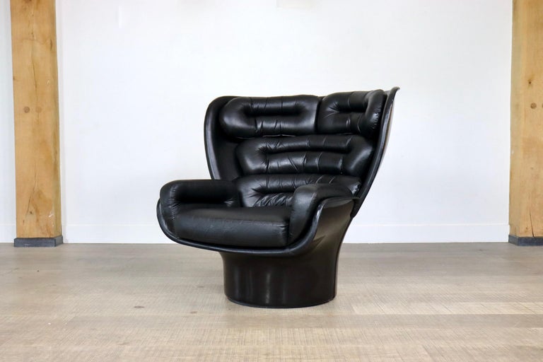 Elda Lounge Chair Black Edtion by Joe Colombo for Comfort Italy, 1970s ...