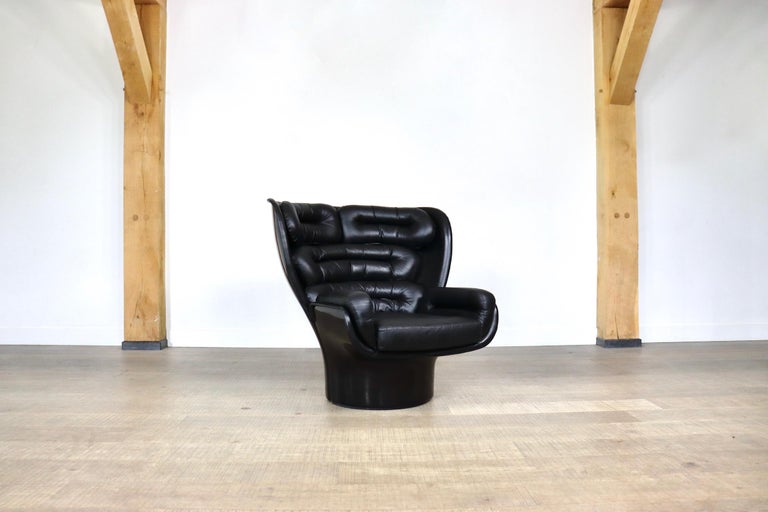 Elda Lounge Chair Black Edtion by Joe Colombo for Comfort Italy, 1970s ...