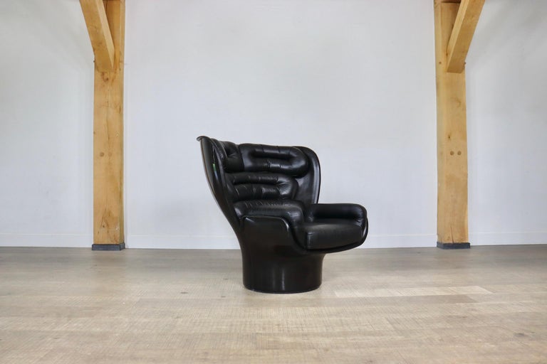 Elda Lounge Chair Black Edtion by Joe Colombo for Comfort Italy, 1970s ...