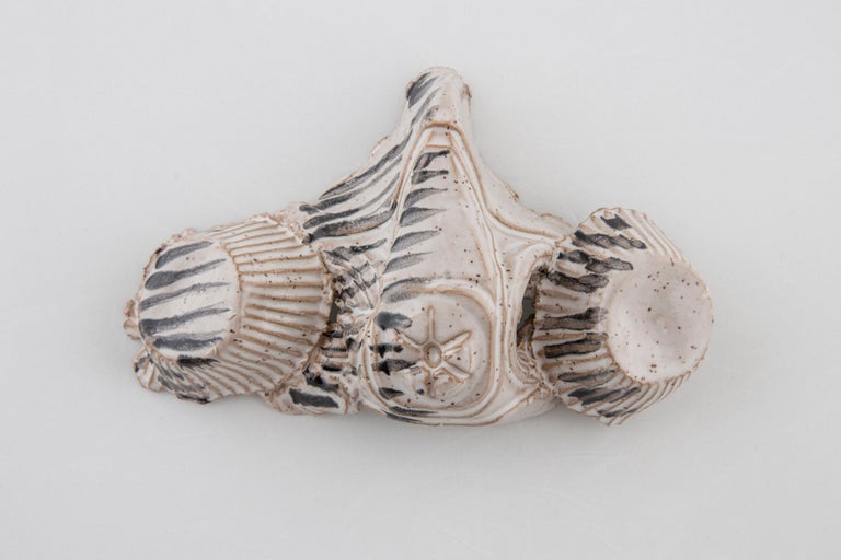 Eleanor Aldrich - CERAMIC MASK (White with Stripes) - 5.5 x 6.5 ...