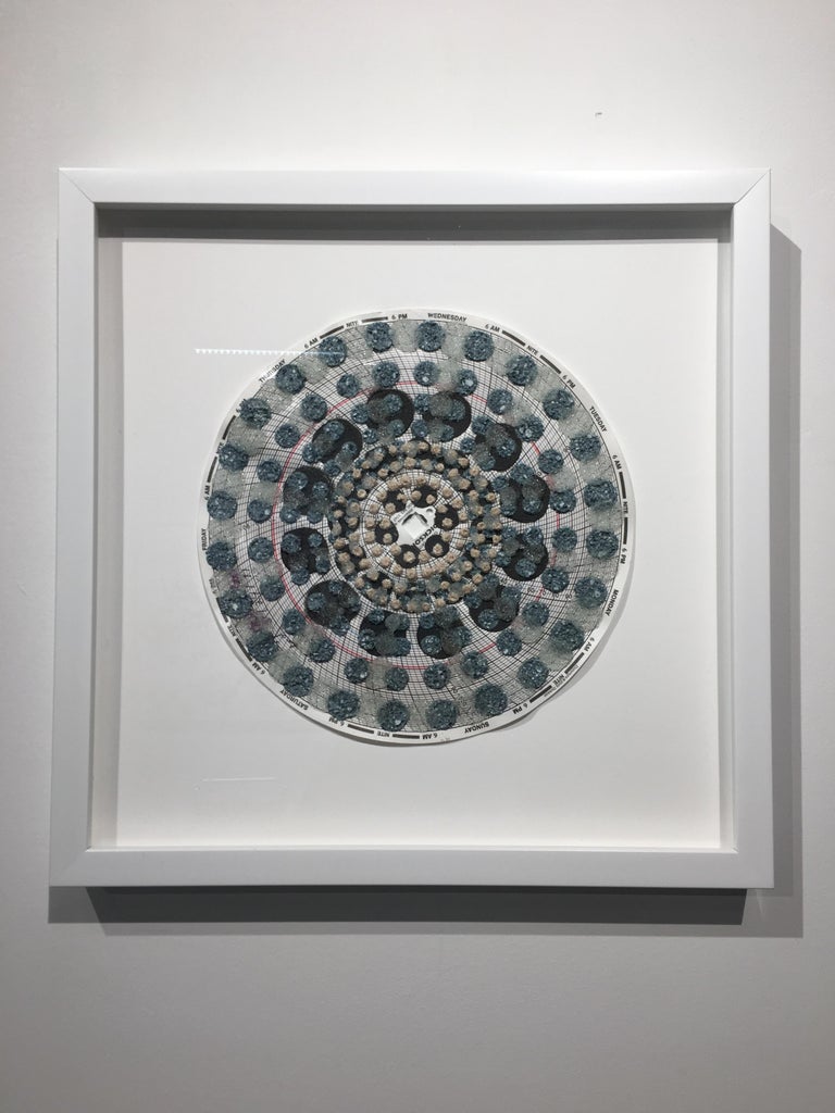 Eleanor White - Graph Mandala Seven, Abstract Patterned Circle in Blue ...
