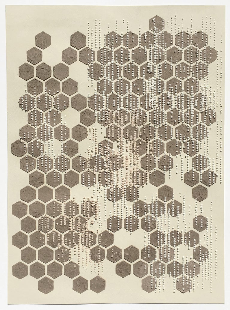 Eleanor White - Honey Comb, Eggshell, Mixed Material, Dot Pattern in ...