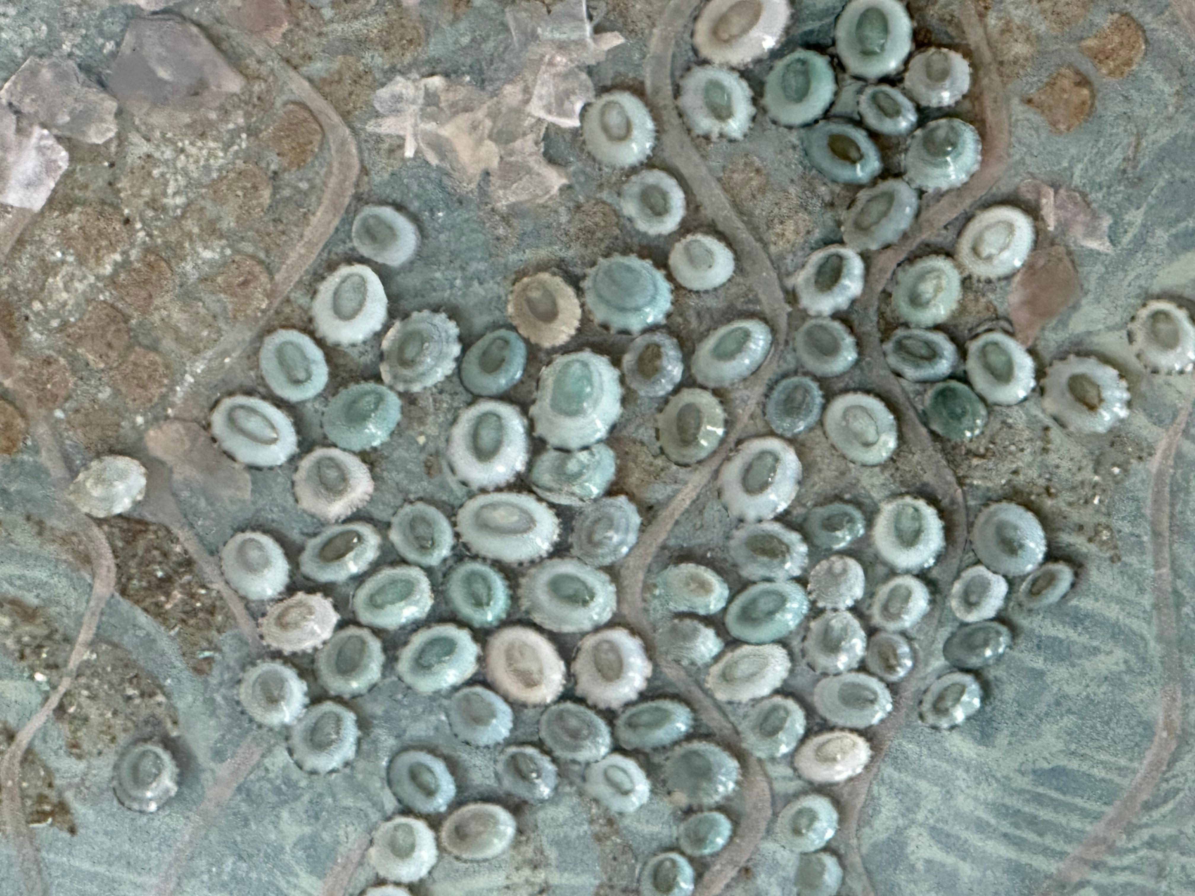 Eleanor White - Swallows, Light Blue Abalone, Conch Shell Mixed Media ...